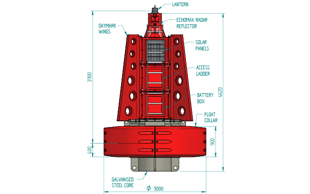 3000 Class 2 Plastic Navigation Buoy MK1 - Corilla Marine